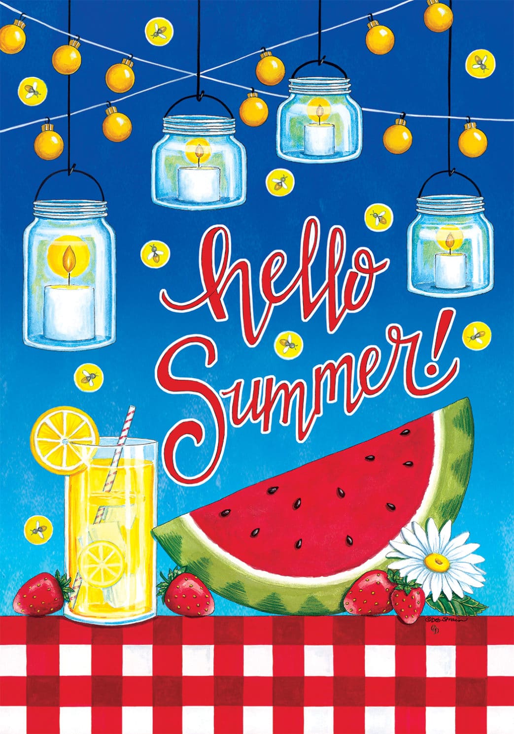 Hello Summer-Flag by Deb Strain - Custom Decor