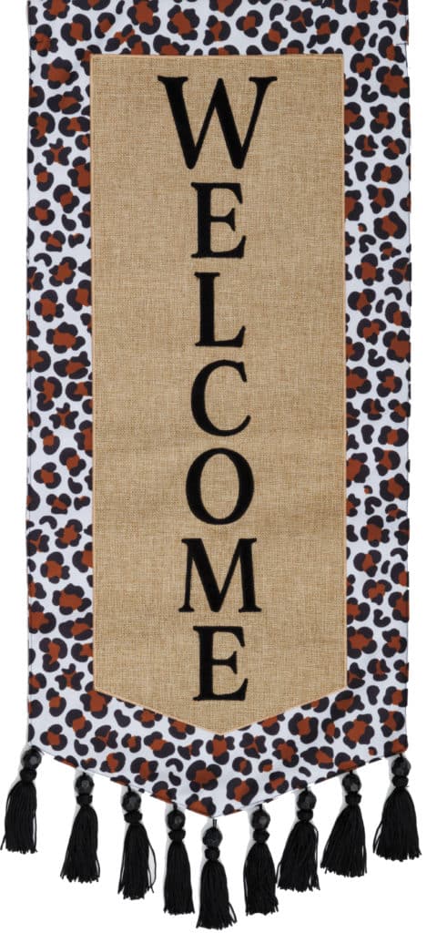 Cheetah Welcome-Burlap Banner - Custom Decor