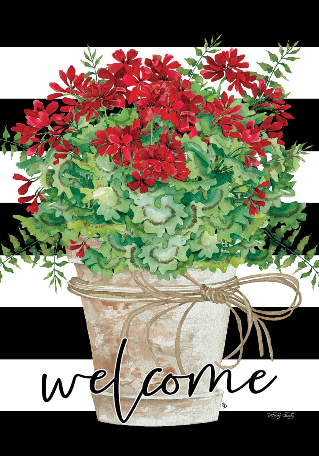 Geranium Bucket-Flag by Cindy Jacobs - Custom Decor