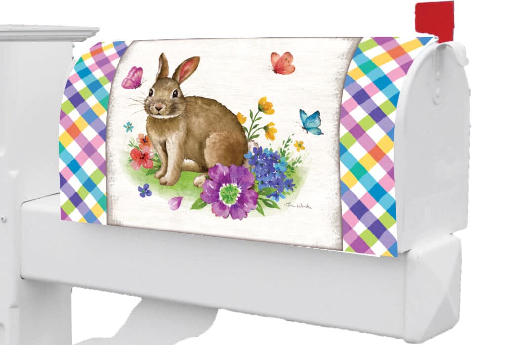Bunny Plaid-Mailbox Makeover - Custom Decor