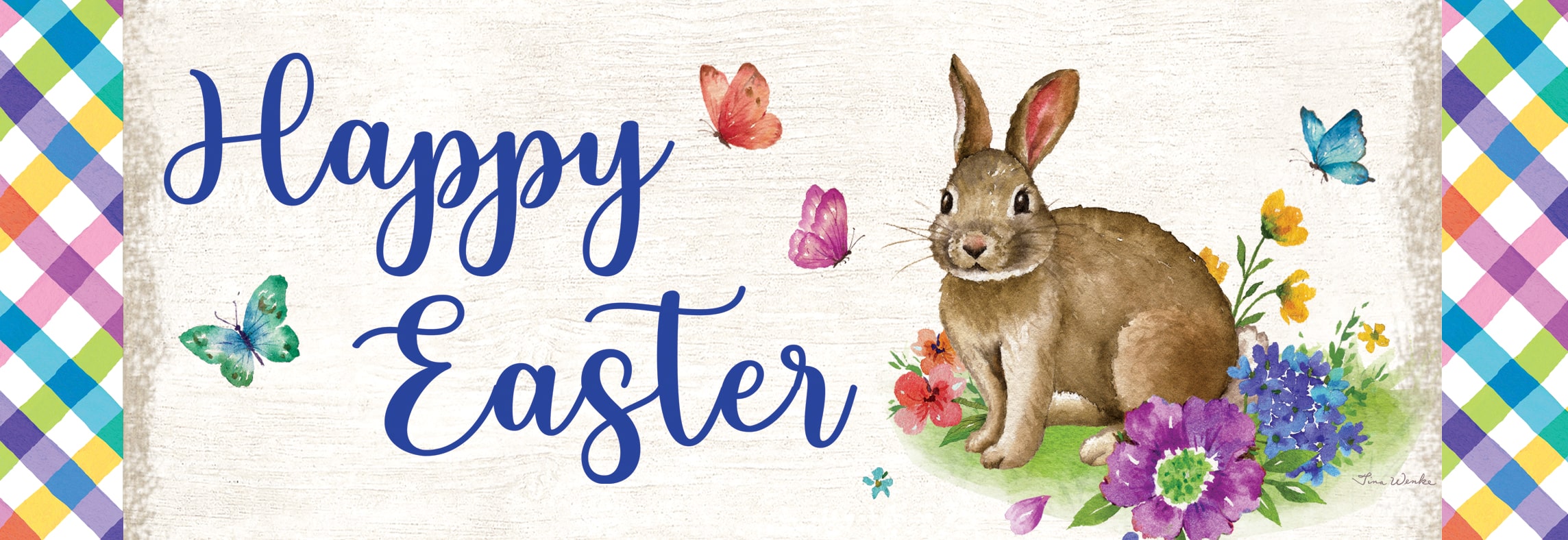 Bunny Plaid-Signature Sign - Custom Decor