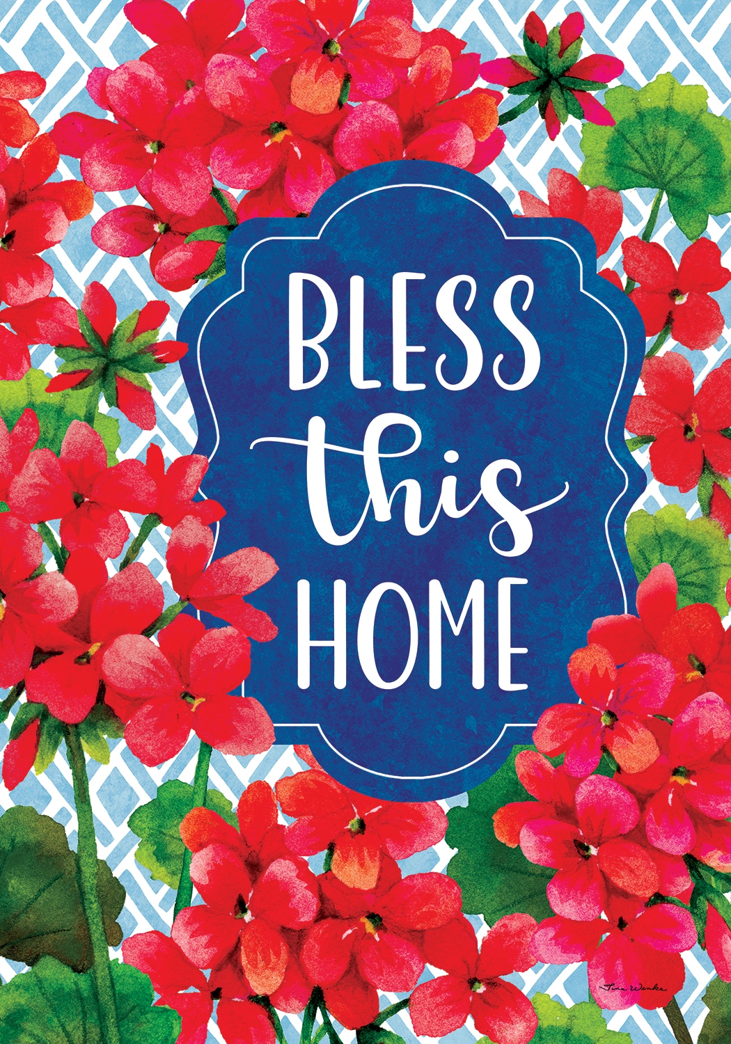 Blessed Geranium-Flag by Tina Wenke - Custom Decor